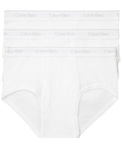 calvin klein men's cotton classics 3-pack brief, 3 white, medium