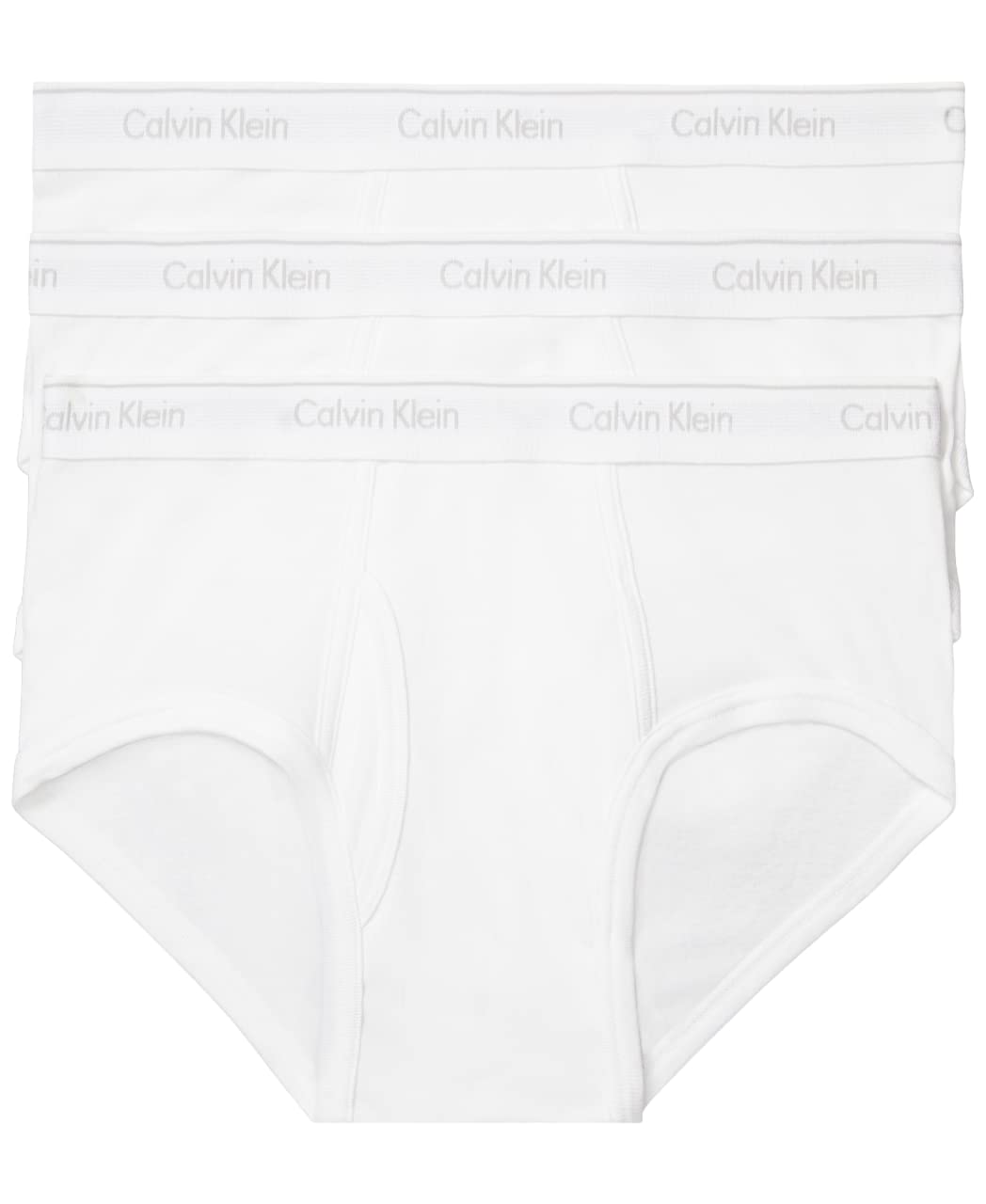 Calvin Klein Men's Cotton Classics 3-Pack Brief, 3 White, Medium