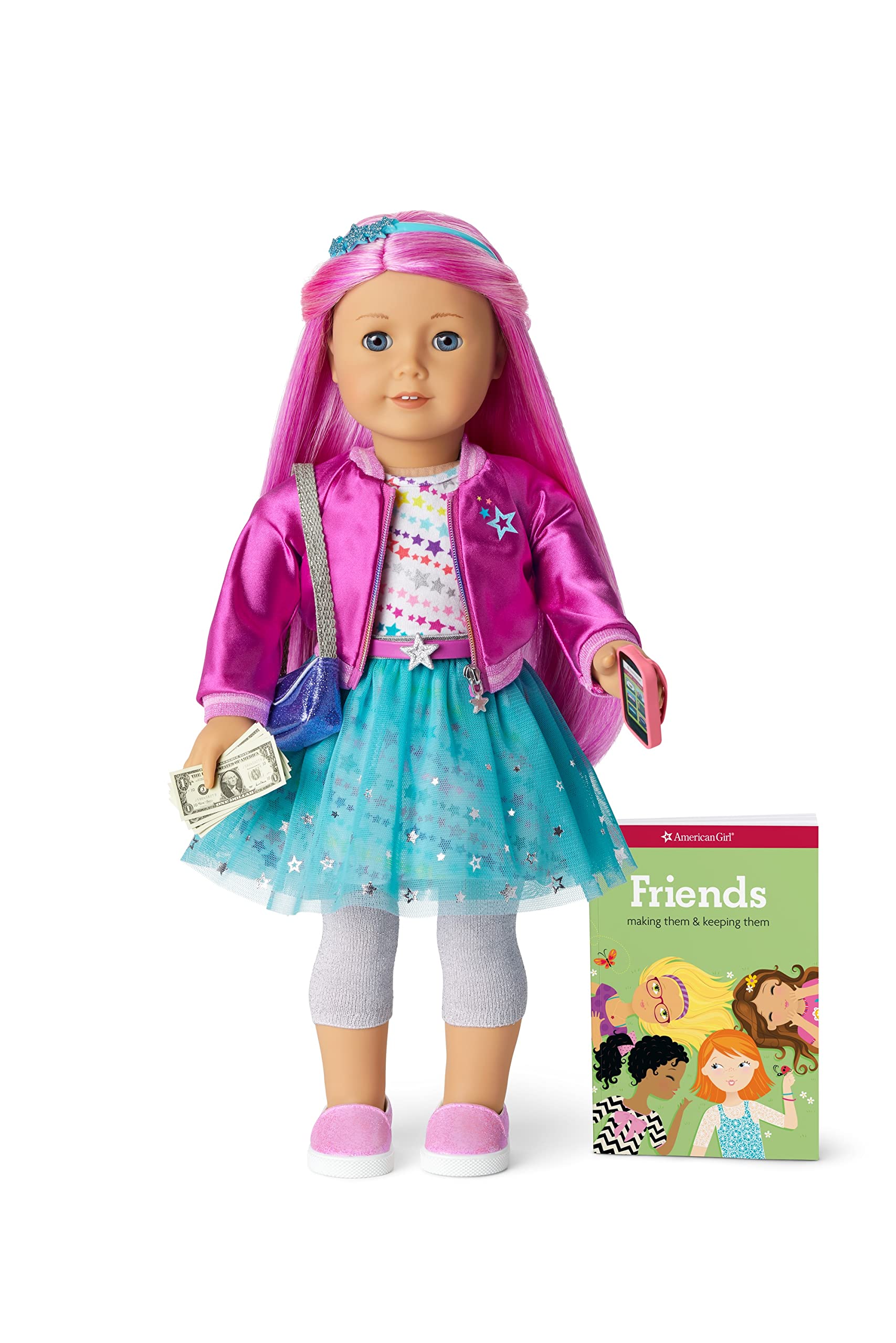 American Girl Truly Me 18-inch Doll #87 with Blue Eyes, Magenta Hair, and Lt-to-Med Skin with Warm Undertones, For Ages 6+