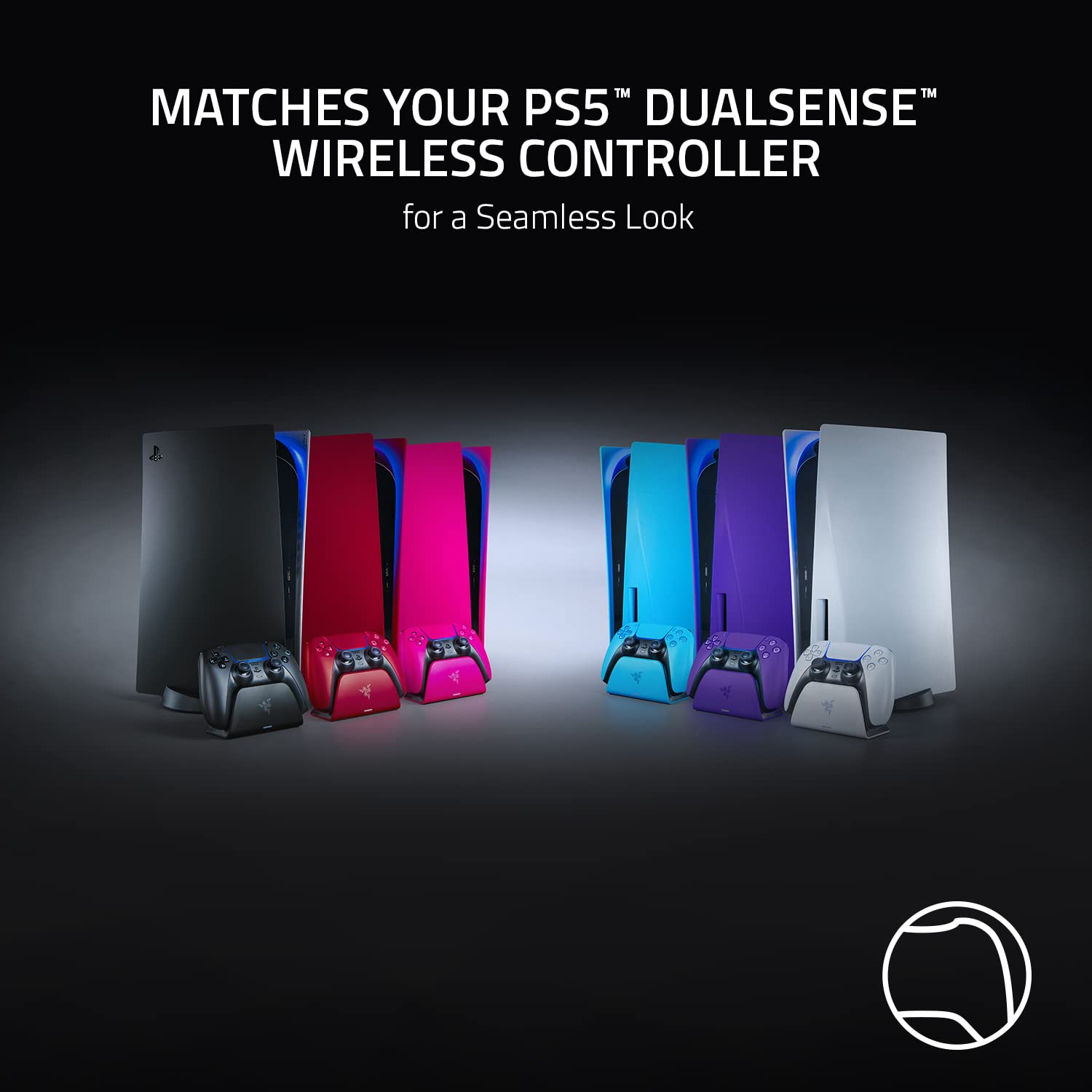 Razer Quick Charging Stand for PlayStation 5: Quick Charge - Curved Cradle Design - Matches PS5 DualSense Wireless Controller - One-Handed Navigation - USB Powered - Blue (Controller Sold Separately)