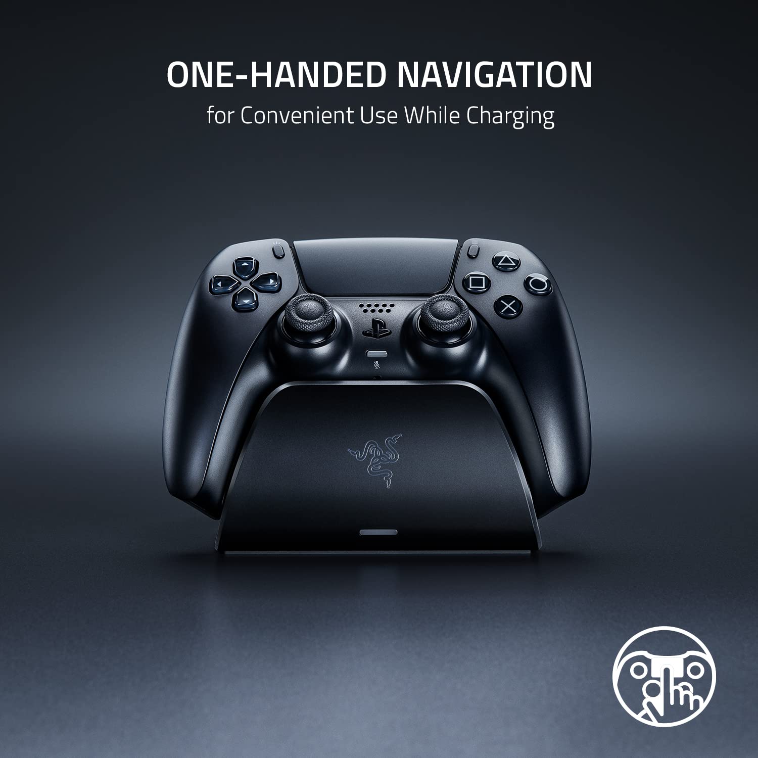 Razer Quick Charging Stand for PlayStation 5: Quick Charge - Curved Cradle Design - Matches PS5 DualSense Wireless Controller - One-Handed Navigation - USB Powered - Blue (Controller Sold Separately)