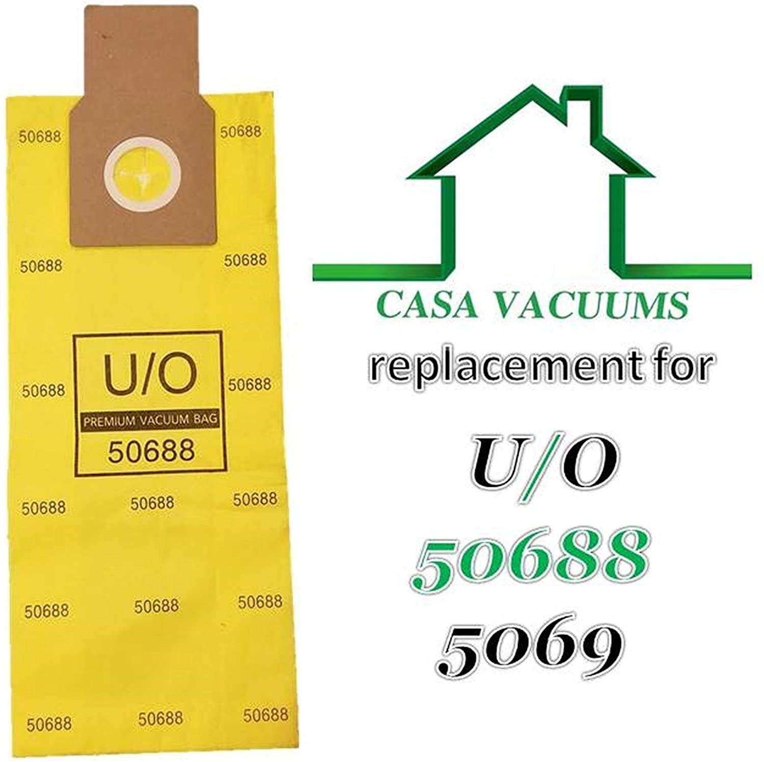 12 Type U 50688 Bags. Compatible with Kenmore Elite, Intuition, Progressive Upright Vacuum Cleaners. Replaces Part #'s 50105 5068 53294 50690 Style O