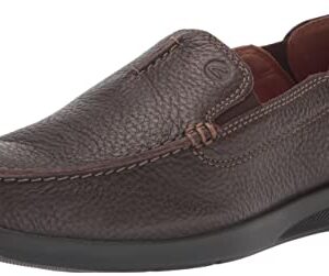 Clarks Men's Gorwin Step Sneaker, Dark Brown Leather, 7