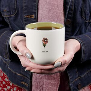 Christian Art Gifts Sage Green Floral Ceramic Coffee Mug – 15 oz. Microwave and Dishwasher-safe Inspirational Scripture Coffee and Tea Mug for Friends with Bible Verse: Sweet Friendship –Proverbs 27:9