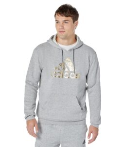 adidas liquid foil pullover hoodie medium grey heather 2xl