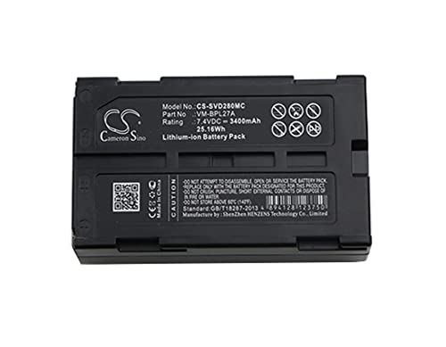 NCNDB Battery Replacement for Panasonic VDR-D300E-S, VDR-D308GK, VDR-D310, VDR-D310EB-S, VDR-D310EG-S, VDR-D310E-S, VDR-D400, VDR-M30, VDR-M30K, VDR-M50, VDR-M50B 3400mAh