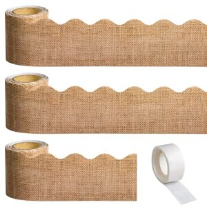 99 feet burlap bulletin board border 3 rolls burlap scalloped borders trim fall classroom bulletin board rolled trim farmhouse decoration for thanksgiving back to school classroom school party decor