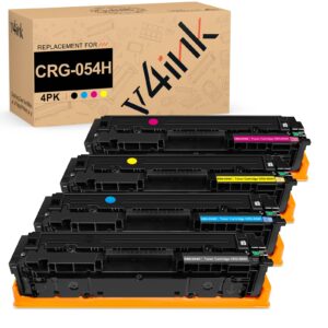 v4ink 054h 054 high yield toner cartridge compatible replacement for canon 054 054h crg-054h use with canon imageclass lbp622cdw mf642cdw mf643cdw mf644cdw mf641cdw mf640c printer, 4-color set