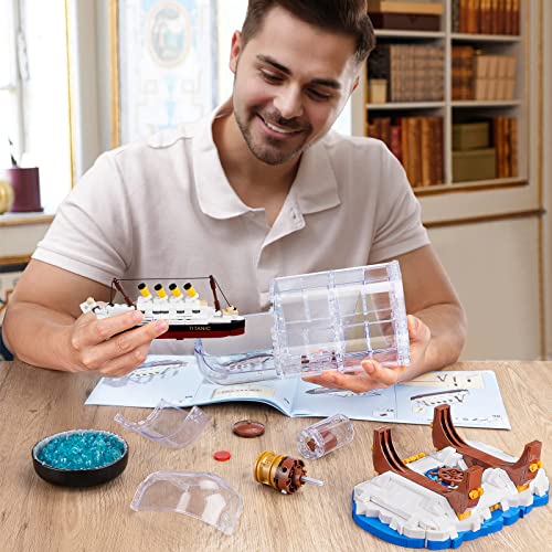 Allupal Titanic Ship in a Bottle Creator Expert Building Kit, Collectible Display Model Set, Creative Gift Toy for Adults and Teens Age 14+ (1000 Pieces)