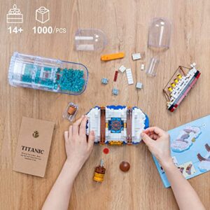 Allupal Titanic Ship in a Bottle Creator Expert Building Kit, Collectible Display Model Set, Creative Gift Toy for Adults and Teens Age 14+ (1000 Pieces)