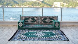 green floor couch set, sectional sofas, arabic floor sofa set, yoga meditation mat, futon sofa bed, sofa covers (sofa + rug, 4'' thickness (10 cm))