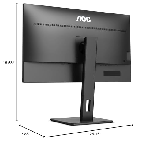 AOC U27P2CA 27" 4K Frameless Monitor, UHD 3840 x 2160, USB-C Docking, Height Adjustable Stand,Black