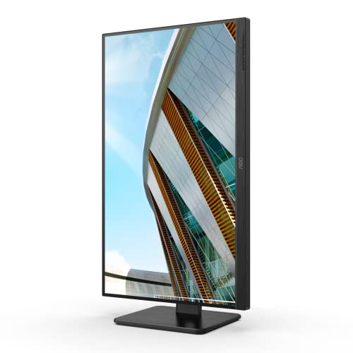 AOC U27P2CA 27" 4K Frameless Monitor, UHD 3840 x 2160, USB-C Docking, Height Adjustable Stand,Black