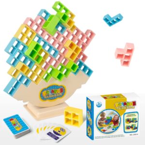 yisoopei 32pcs stacking toys balance building blocks, blocks for kids ages 4-8, 2 player games for family games for kids and adults,travel games adult,party games.