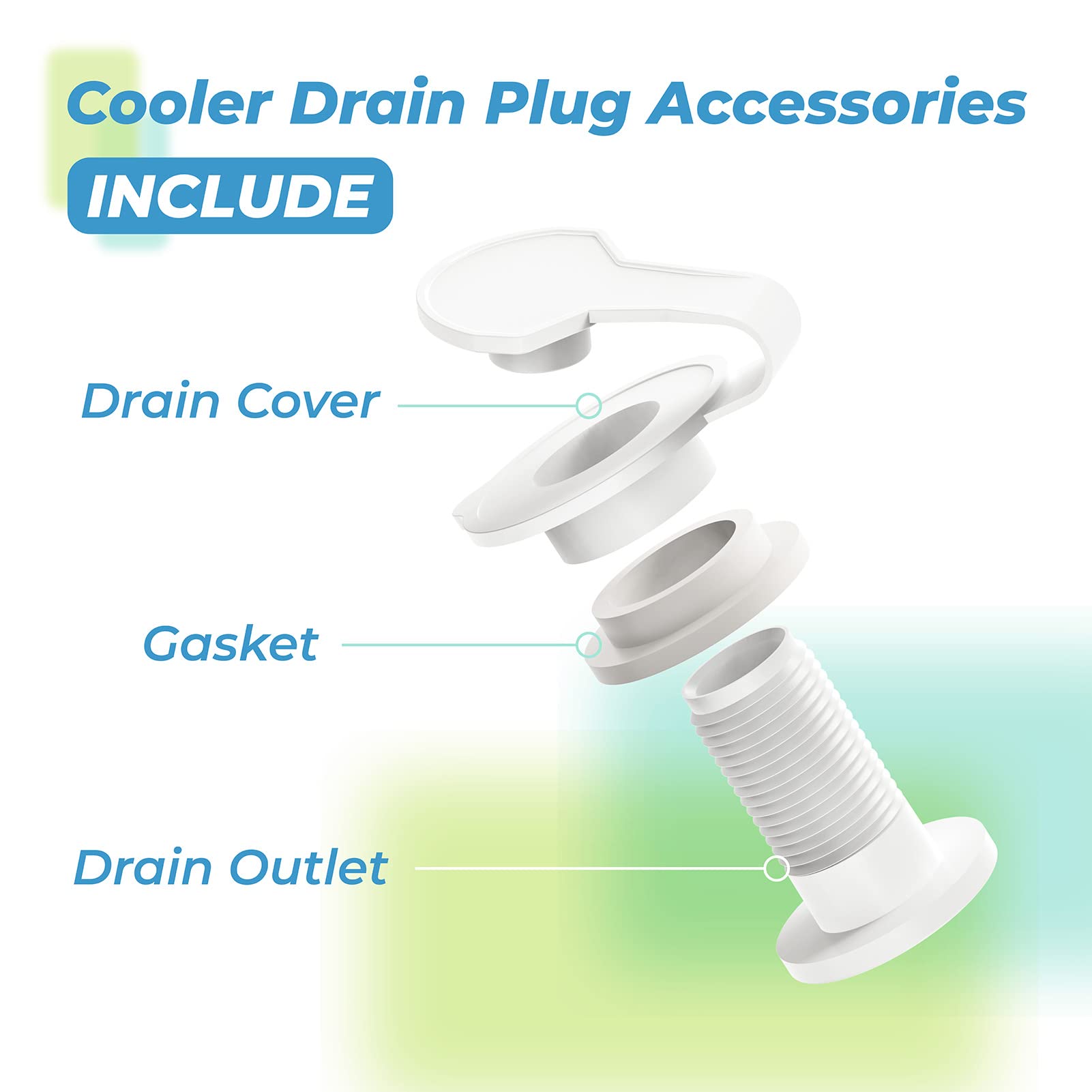 Replacement Cooler Drain Plug for 50 58 and 82 Qt Coleman Xtreme Coolers - 1.5" Shaft Length