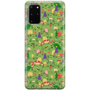 cavka phone case compatible with samsung galaxy a73 a72 5g a71 a54 a52 a42 a34 a32 a14 a11 tpu bumper froggies adorable shockproof silicone clear durable froggy transparent green cute kawaii frogs