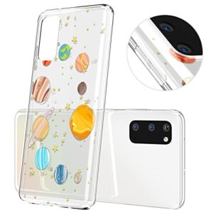 Cavka Phone Case Compatible with Samsung Galaxy A73 A72 5G A71 A54 A52 A42 A34 A32 A14 A11 TPU Universe Clear Durable Outer Space Design Flexible Cover Cute Planets Solar System Print Bumper Slim