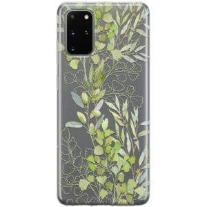 cavka phone case compatible with samsung galaxy a73 a72 5g a71 a54 a52 a42 a34 a32 a14 a11 lightweight olive leaves shockproof plants flexible botanical fern green herbs cell protective print floral