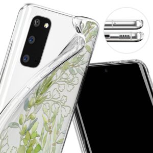 Cavka Phone Case Compatible with Samsung Galaxy A73 A72 5G A71 A54 A52 A42 A34 A32 A14 A11 Lightweight Olive Leaves Shockproof Plants Flexible Botanical Fern Green Herbs Cell Protective Print Floral