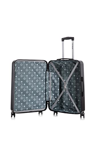 Rockland Paris Hardside Luggage with Spinner Wheels, Black, 3-Piece Set (20/24/28)