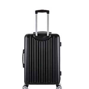 Rockland Paris Hardside Luggage with Spinner Wheels, Black, 3-Piece Set (20/24/28)