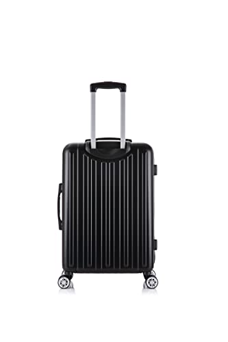 Rockland Paris Hardside Luggage with Spinner Wheels, Black, 3-Piece Set (20/24/28)