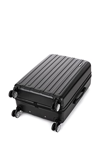 Rockland Paris Hardside Luggage with Spinner Wheels, Black, 3-Piece Set (20/24/28)