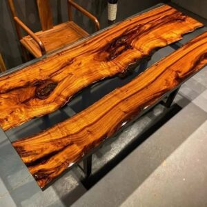 Personalized LARGE EPOXY TABLE, Resin Dining Table for 2, 4, 6, 8 River Dining Table Top, Wood Epoxy Coffee Table Top, Living Room Table (without Stand, 24 x 12inches)