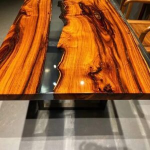 Personalized LARGE EPOXY TABLE, Resin Dining Table for 2, 4, 6, 8 River Dining Table Top, Wood Epoxy Coffee Table Top, Living Room Table (without Stand, 24 x 12inches)