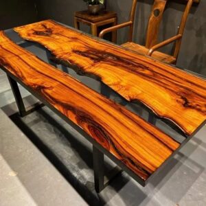 Personalized LARGE EPOXY TABLE, Resin Dining Table for 2, 4, 6, 8 River Dining Table Top, Wood Epoxy Coffee Table Top, Living Room Table (without Stand, 24 x 12inches)