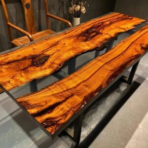 Personalized LARGE EPOXY TABLE, Resin Dining Table for 2, 4, 6, 8 River Dining Table Top, Wood Epoxy Coffee Table Top, Living Room Table (without Stand, 24 x 12inches)