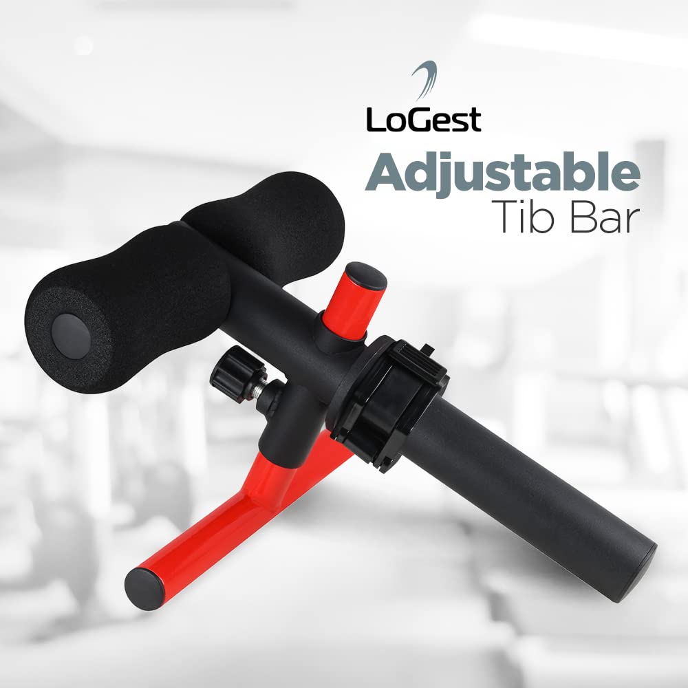 LoGest Adjustable Tib Bar - Tibialis Anterior Exercise Equipment - Heavy Duty Fitness Machine Olympic Plates Use for Strength Training Lower Leg Machine Knees Shins & Ankles Nordic Tibialis Trainer .