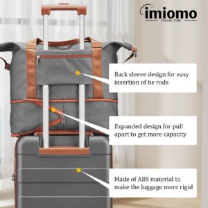 imiomo Carry on Luggage, 20 IN Carry-on Suitcase with Spinner Wheels, Hardside 3PCS Set Lightweight Rolling Travel Luggage with TSA Lock(20"/Grey)