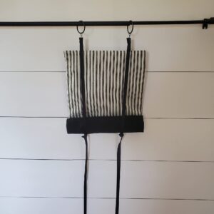 Classroom Door Curtain Black and White Ticking Stripe