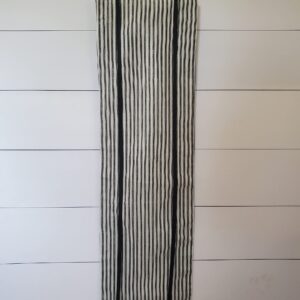 Classroom Door Curtain Black and White Ticking Stripe