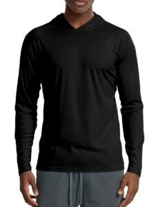 zengjo lightweight hoodies for men pullover workout(black,l)