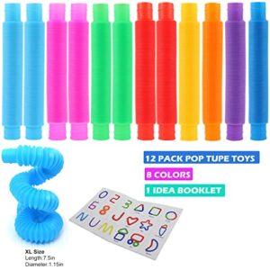 30 Pack Pop Tubes Sensory Toys, Connectable and Extendable Fidget Toys for Stress Relief, Party Favors for Kids, Treasure Box Toys for Classroom Prizes,Last Day of School Gifts for Kids