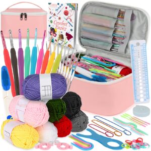 coopay crochet kit for beginners adults kids, beginner crochet kit make variety projects, crochet set beginner crochet starter kit includes yarn, crochet hooks, bag, book, knitting & crochet supplies