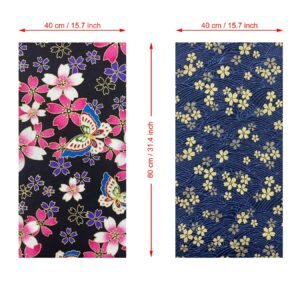 aufodara 5Pcs Cotton Fabric 15.7x31.4" Japanese Style Printed Fabric Fat Quarters Fabric Bundles for DIY Sewing Quilting Artcraft Handwork Fabric (Navy Blue)