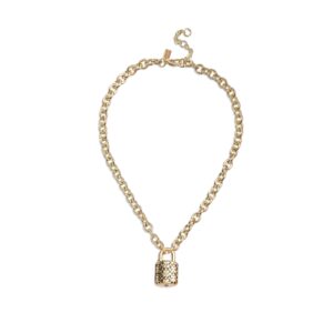 Coach Women's Quilted Padlock Necklace