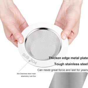 Upgrade 304 Stainless Steel Kitchen Sink Strainer, Kitchen Sink Drain Strainer, Sink Strainers with Large Wide Rim 4.5" Diameter for Kitchen Sinks (Stainless Steel 304) (2 PACK)