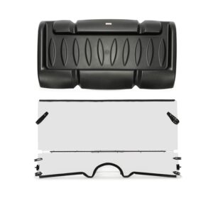 hecasa 1/4" thick folding windshield & roof top compatible with 2006-2013 yamaha rhino 450 660 700 windscreen hard top canopy ceiling shade