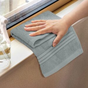 Utopia Towels 12 Pack Premium Wash Cloths Set (12 x 12 Inches) 100% Cotton Ring Spun, Highly Absorbent and Soft Feel Washcloths for Bathroom, Spa, Gym, and Face Towel (Cool Grey)