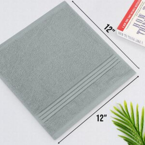 Utopia Towels 12 Pack Premium Wash Cloths Set (12 x 12 Inches) 100% Cotton Ring Spun, Highly Absorbent and Soft Feel Washcloths for Bathroom, Spa, Gym, and Face Towel (Cool Grey)