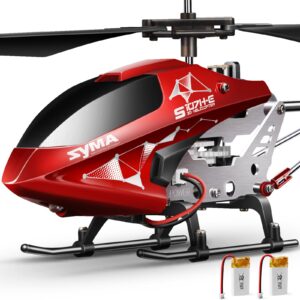 syma rc helicopter for adults kids with altitude hold, 2 rechargeable battery (rose red)