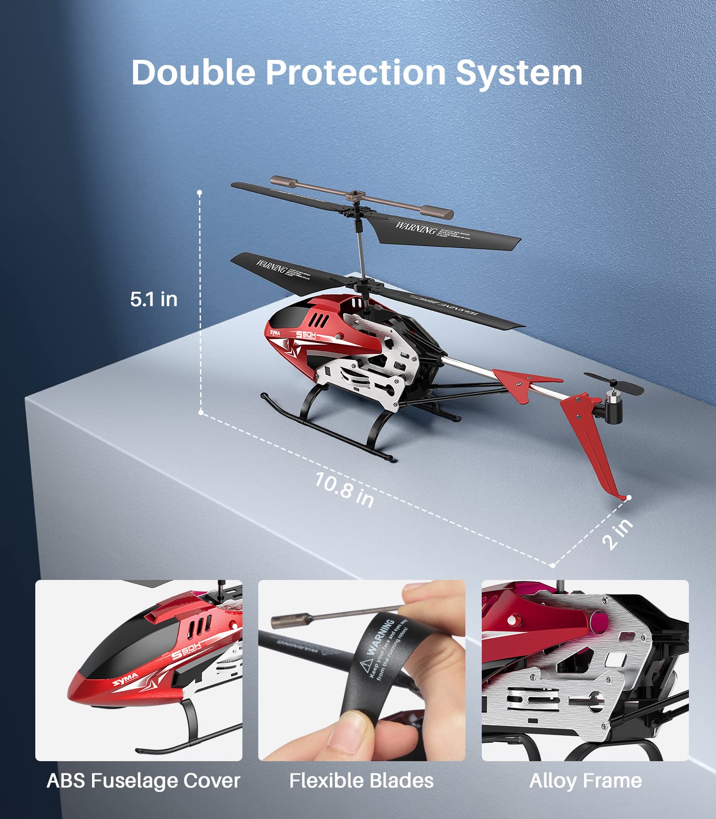 SYMA Remote Control Helicopter, S50H RC Helicopter with 16 Mins Flight Time, Altitude Hold and One-Key Take Off/Landing RC Plane, Gyro Stabilizer, 3.5 Channel, Gift Helicopter Toys for Kids Adults