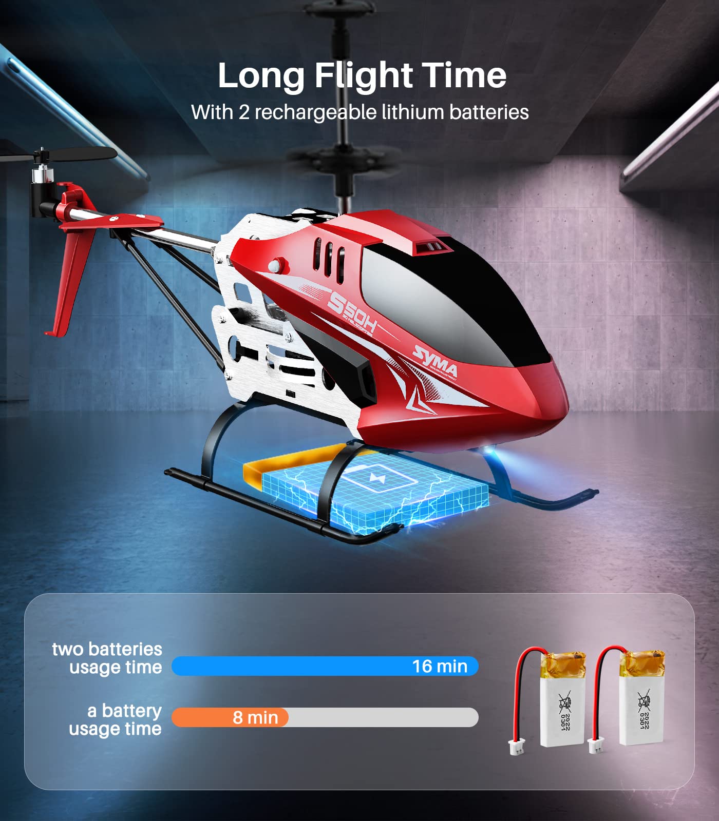 SYMA Remote Control Helicopter, S50H RC Helicopter with 16 Mins Flight Time, Altitude Hold and One-Key Take Off/Landing RC Plane, Gyro Stabilizer, 3.5 Channel, Gift Helicopter Toys for Kids Adults