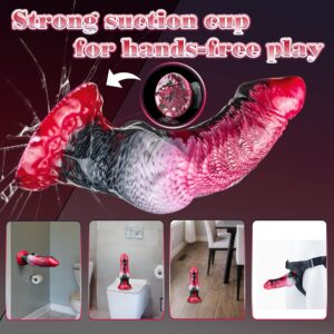 9" Animal Dildo Horse Aline Dildo XL Monster Dildo with Big Knot, Dragon Dildo Huge Anal Dildo with Strong Suction Cup, Knotted Dog Dildo Big Anal Toys for G & P Spot, Adult Toys for Women Men