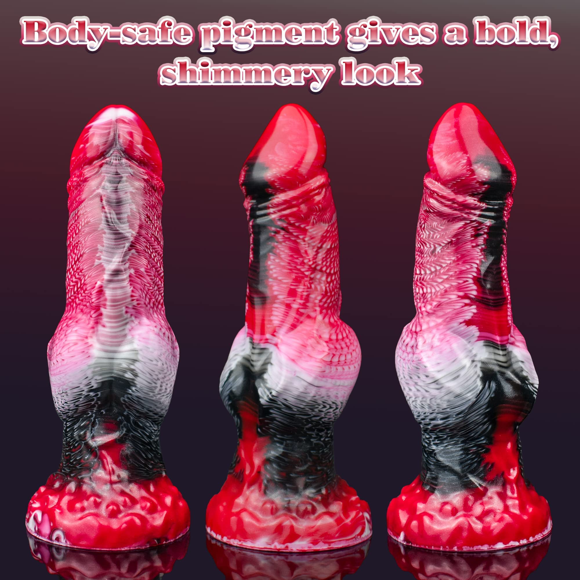 9" Animal Dildo Horse Aline Dildo XL Monster Dildo with Big Knot, Dragon Dildo Huge Anal Dildo with Strong Suction Cup, Knotted Dog Dildo Big Anal Toys for G & P Spot, Adult Toys for Women Men