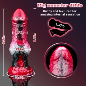 9" Animal Dildo Horse Aline Dildo XL Monster Dildo with Big Knot, Dragon Dildo Huge Anal Dildo with Strong Suction Cup, Knotted Dog Dildo Big Anal Toys for G & P Spot, Adult Toys for Women Men